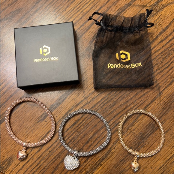 Jewelry | Pandoras Box Tree Of Life Heart Edition Set Of 3 Stretchy ...